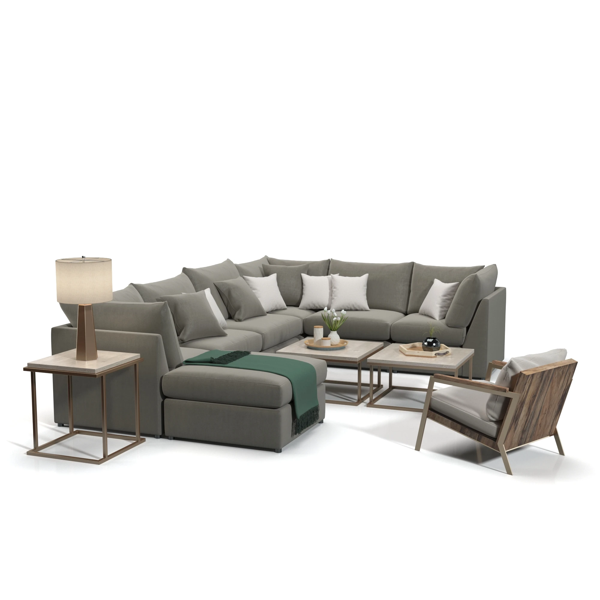 Bassett Beckham Pit Sectional Sofa Set 3d model|furniture3dmodels